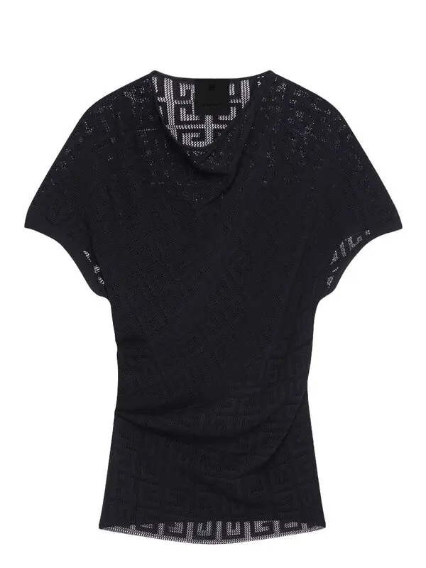 Givenchy 4g Jacquard Draped Top - Black