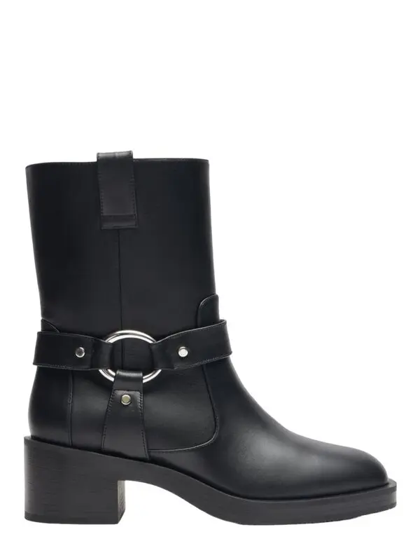 STUART WEITZMAN Jax Booties With Pull Rings And Thick Heels - Black