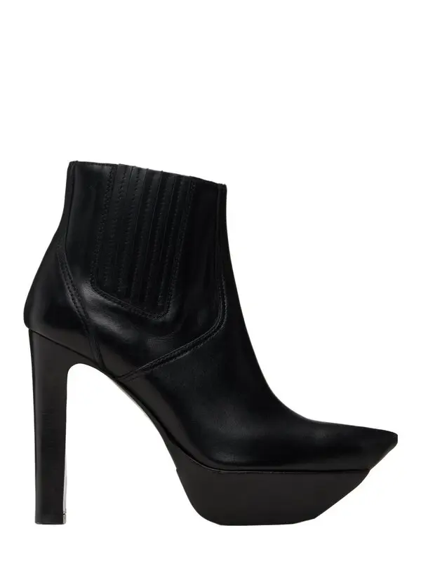 R13 Pointed Toe Platform High Heel Ankle Boots - Black