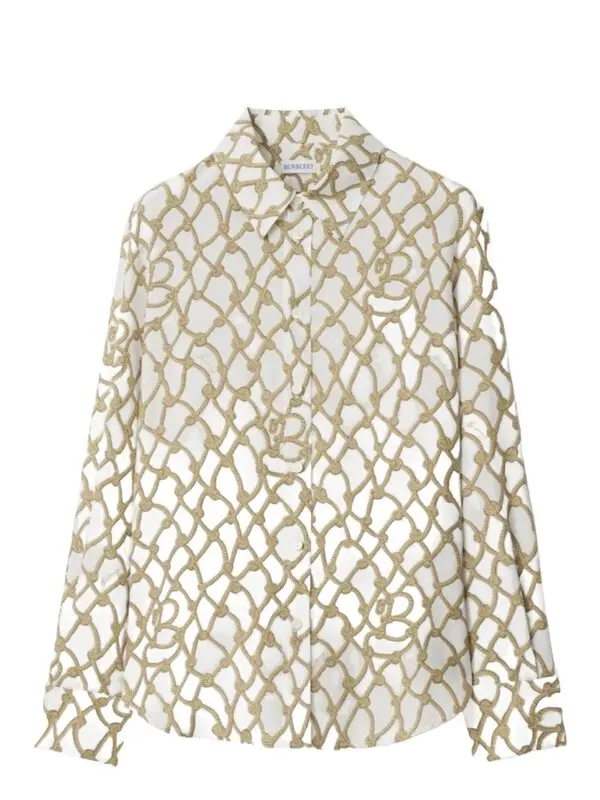 Burberry Nautical Knot Print Silk Shirt - Thatch
