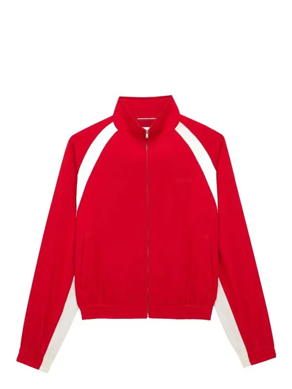 Saint Laurent Zip-up Teddy Jacket With Silk Lining - Rouge