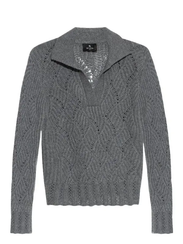 Etro Cable Knit Jumper - Grey