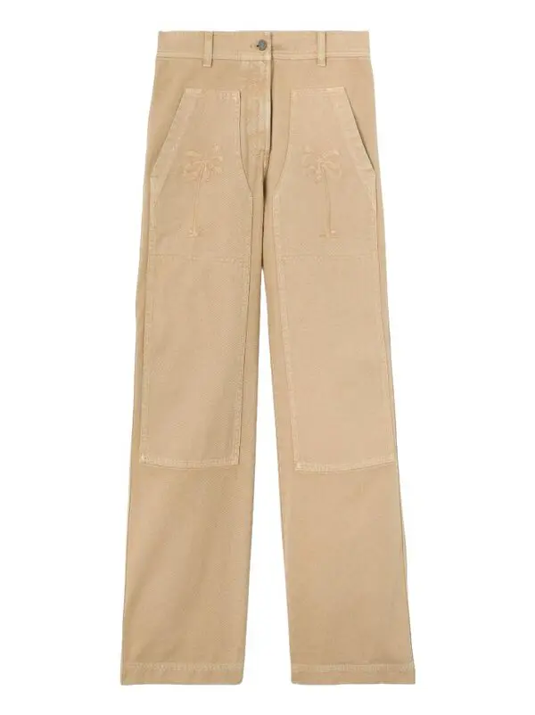 Palm Angels Embroidered Palm Cargo Pants - Nude