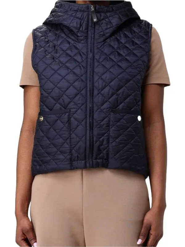 Max Mara Quilted Hooded Vest - Black