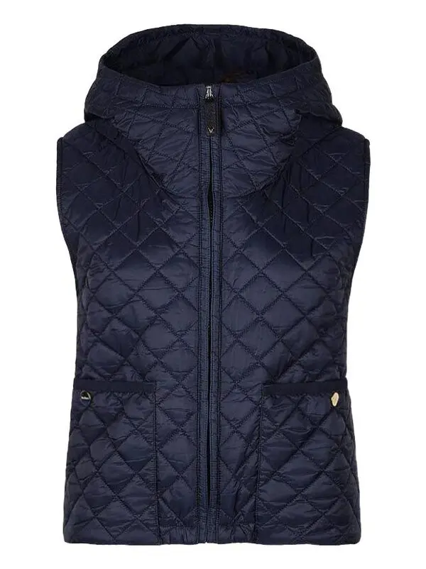 Max Mara Quilted Hooded Vest - Black