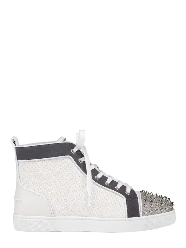 CHRISTIAN LOUBOUTIN Lou Spikes High-top Leather Sneakers - White