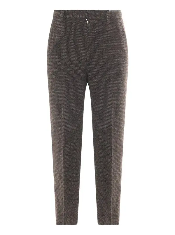 Auralee Pleated Detailed Tweed Pants - Black