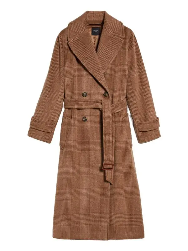 Max Mara Wool Alpaca Double Breasted Coat - Brown