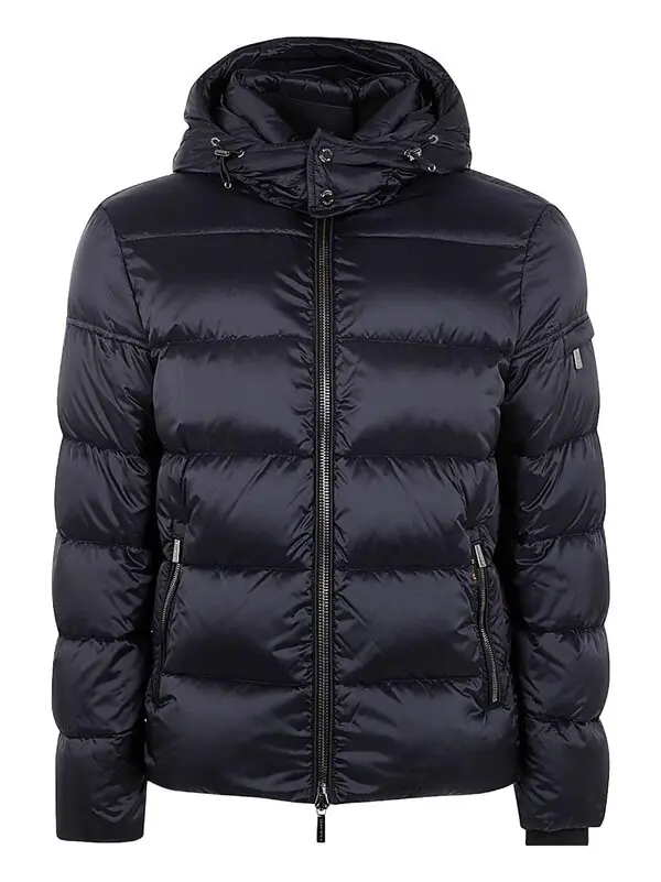 MOORER Padded Design Hooded Jacket - Black