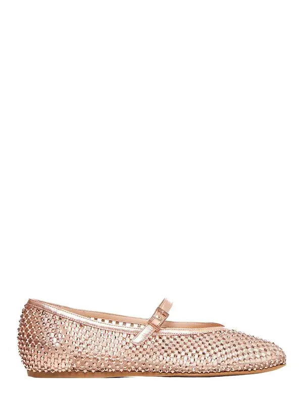 LE SILLA Gilda Crystal Embellished Ballet Flats - Nude