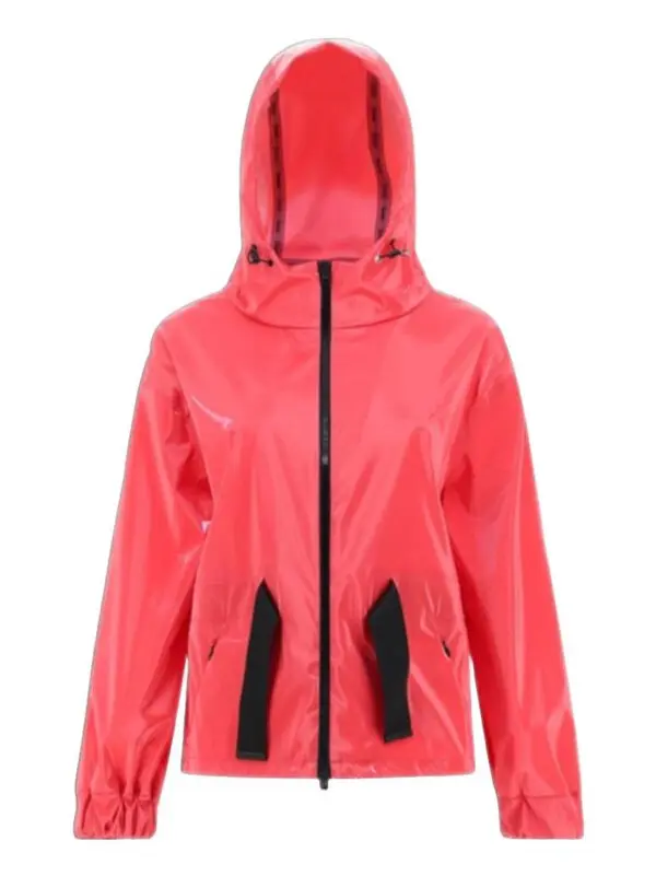 Herno Hooded Zip-up Jacket With Drawstring Detail - Red