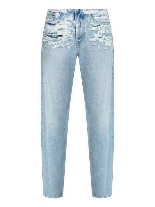 DIESEL® 2010 Straight-leg Distressed Jeans - Blue