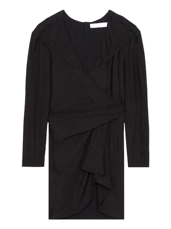 IRO PARIS Anokia Dress With V-neck And Long Sleeves - Black