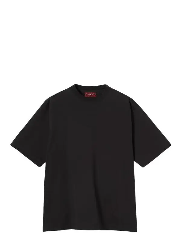 Gucci Logo Embroidered Crewneck T-shirt - Black