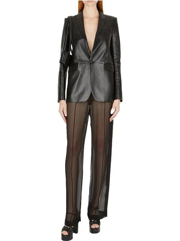 Saint Laurent Silk Straight-leg Trousers - Black