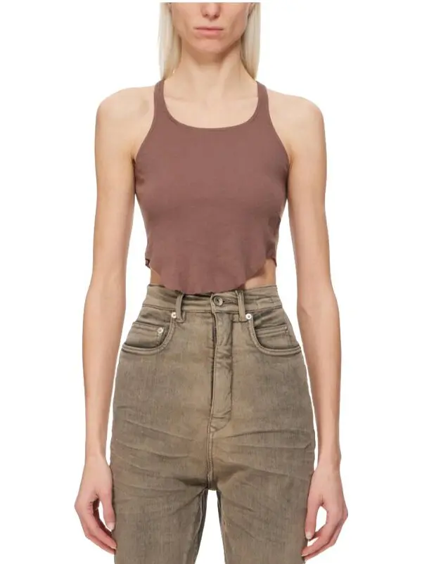 Rick Owens Raw-cut Cropped Tank Top - Nude