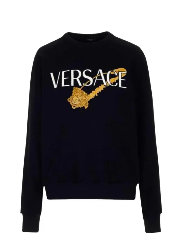 Versace Safety Pin Logo Sweatshirt - Black