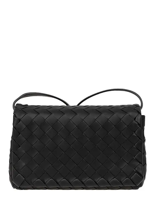 Bottega Veneta Woven Flip Shoulder Bag - Black