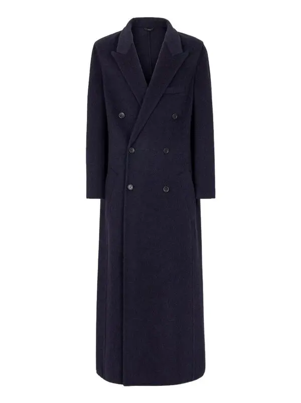 Fendi Double Breasted Long Sleeved Coat - Dark Blue