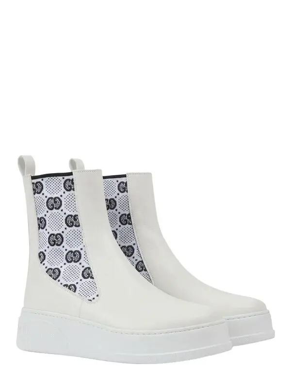 Gucci Gg Supreme Ankle Boots - White