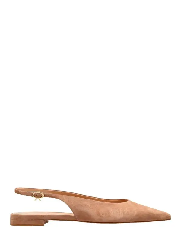 GIANVITO ROSSI Robbie Pointed-toe Ballerinas - Beige