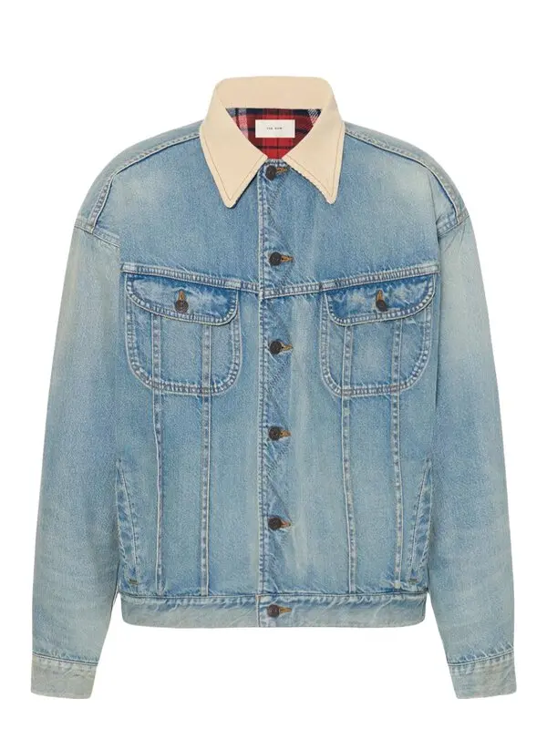 THE ROW Joret Cotton Jacket With Corduroy Collar - Light Indigo