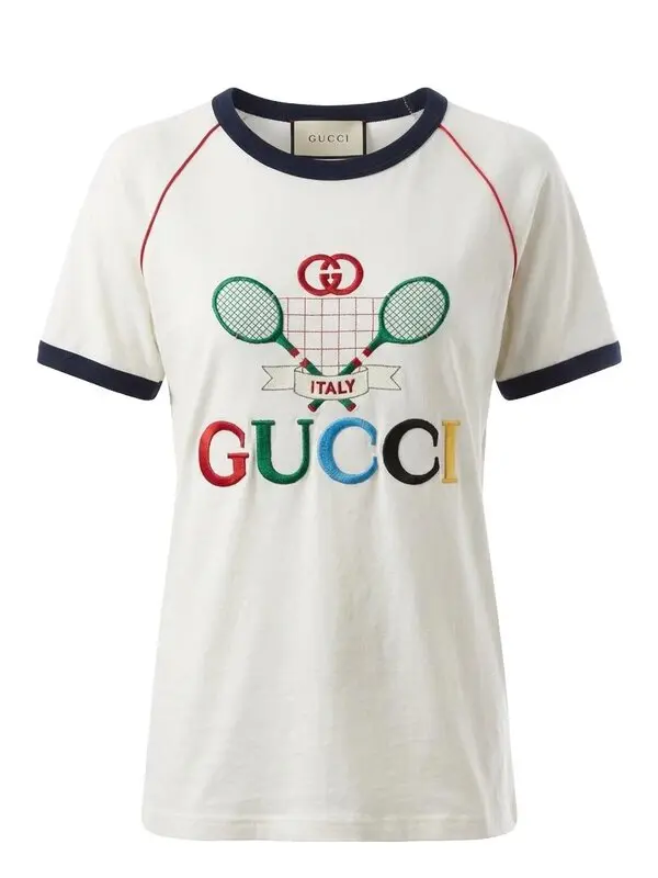 Gucci Tennis Print Rib T-shirt - White