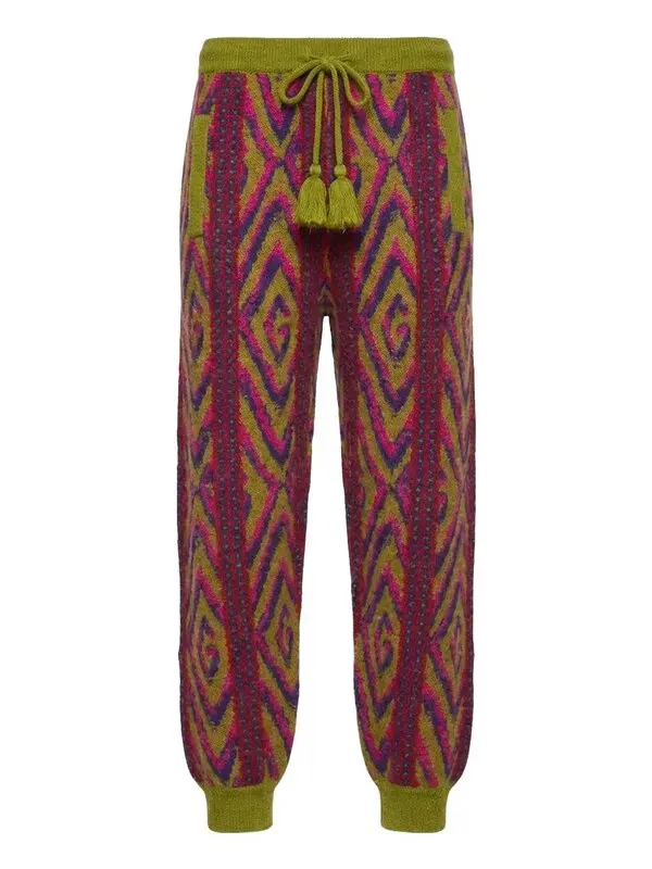 Gucci G Rhombi Wool Knit Trousers - Brown