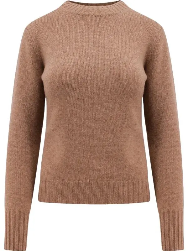 Max Mara Round Neck Long Sleeve Sweater - Brown