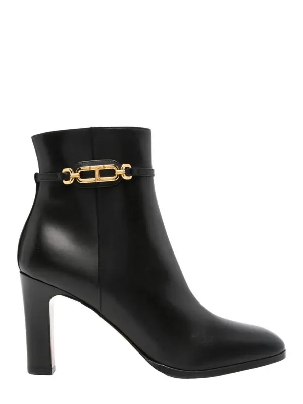 TOM FORD Logo Plaque Ankle Boots - Black