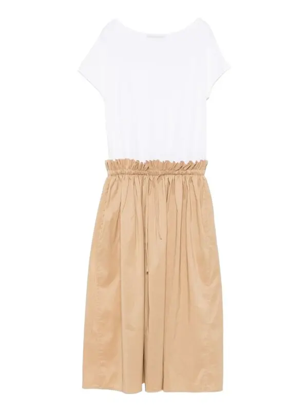 Fabiana Filippi Short Sleeve Dress With Elasticated Drawstring Waist - Nude