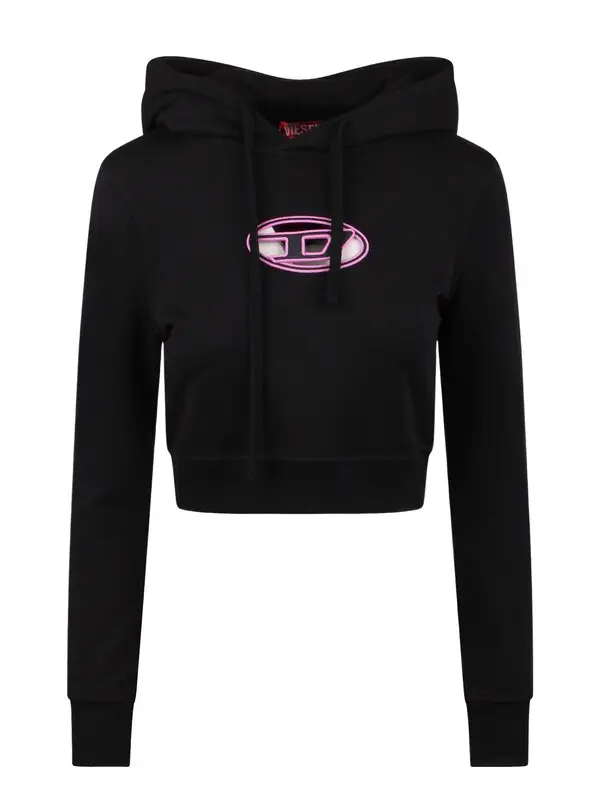 DIESEL® F-slimmy-hood-od Cut-out Oval D Logo Hoodie - Black