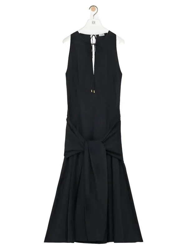 Loewe Sleeveless Cotton Wrap Dress - Black