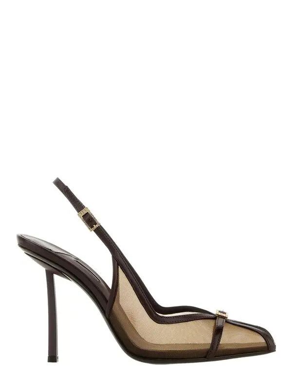 LE SILLA Vittoria Crystal Slingback Sandals - Brown