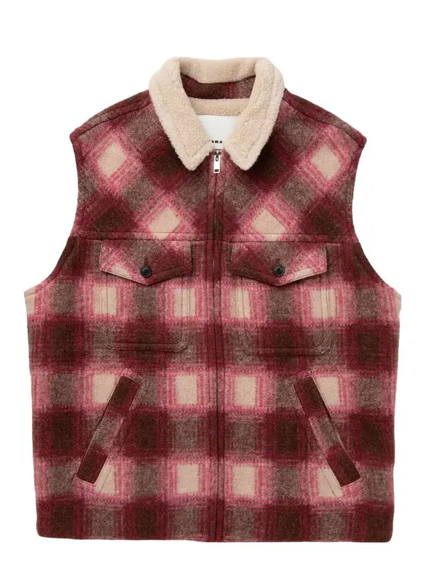 Isabel Marant Étoile Plaid Checked Zip-up Gilet - Brown