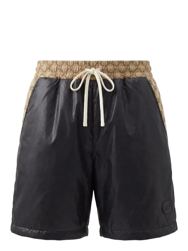 Gucci Gg Canvas Trimmed Nylon Shorts - Black