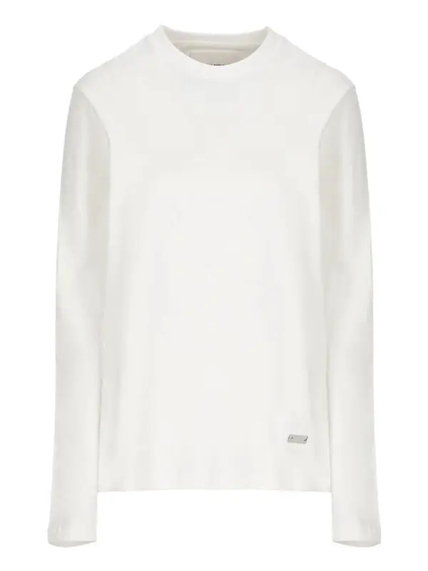 JIL SANDER Logo Plaque Long-sleeved T-shirt - White