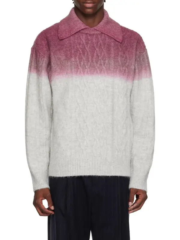 ADER ERROR Gradient Knitted Sweater - White