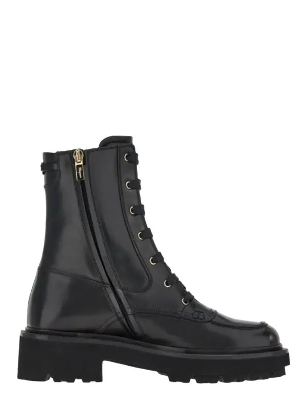 FERRAGAMO Lace-up Ankle Boots - Black