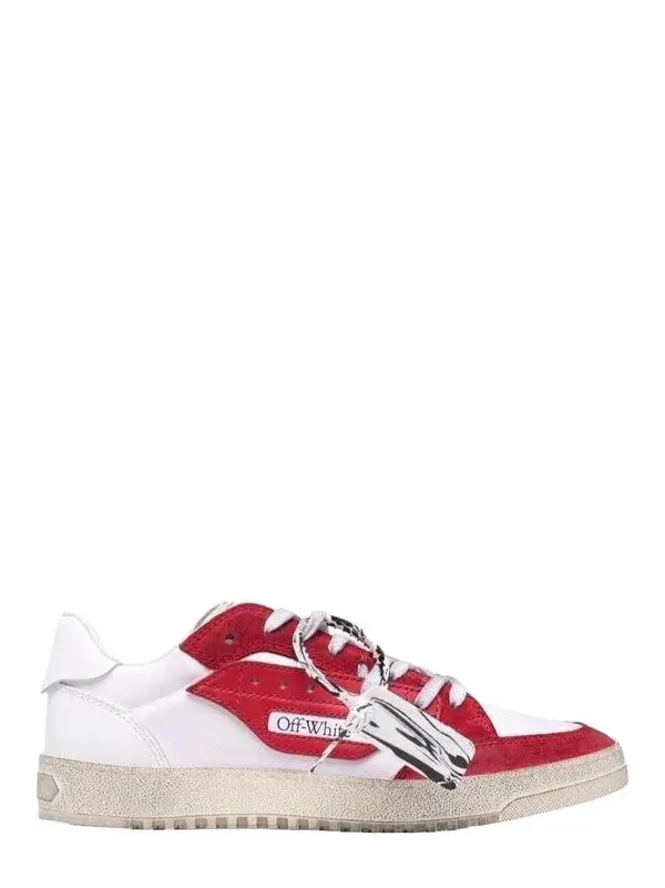 Off-White Vulcanized Low Top Sneakers - White/red