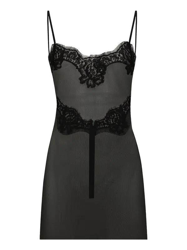 Dolce & Gabbana Lace Trim Tank Top - Black