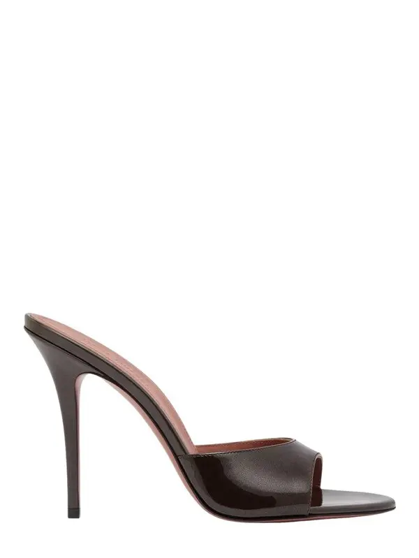 Amina Muaddi Round Toe Stiletto Heeled Sandals - Black