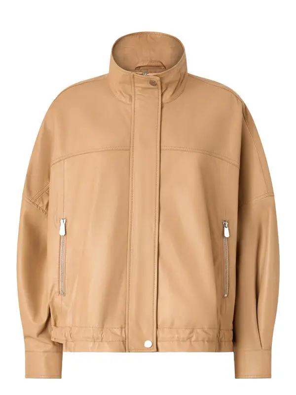 Pinko Bailee Leather Blouson - Nude