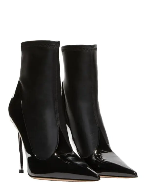 Casadei Superblade Pointed Toe High Heel Boots - Black