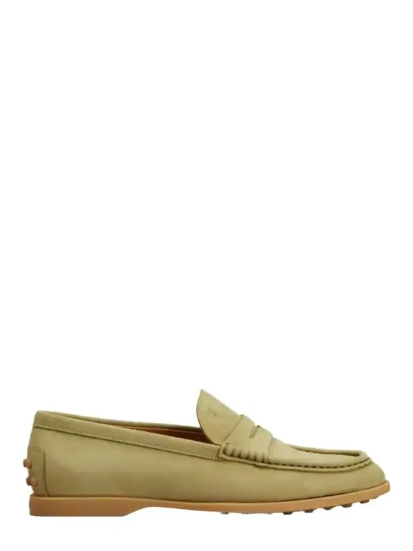 TOD'S Logo Embossed Slip-on Loafers - Green