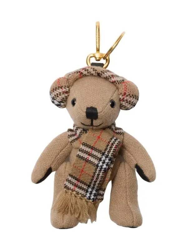Burberry Thomas Bear Check Charm - Sand Beige