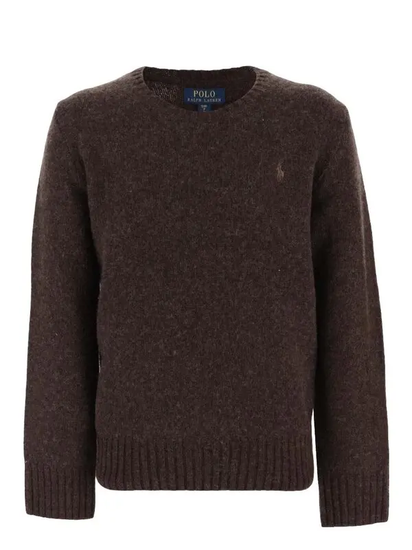 Polo Ralph Lauren Crew Neck Sweater With Embroidered Logo - Black