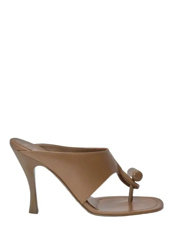 Loewe Open-toe High-heeled Sandals With Signature Buckle - Oak