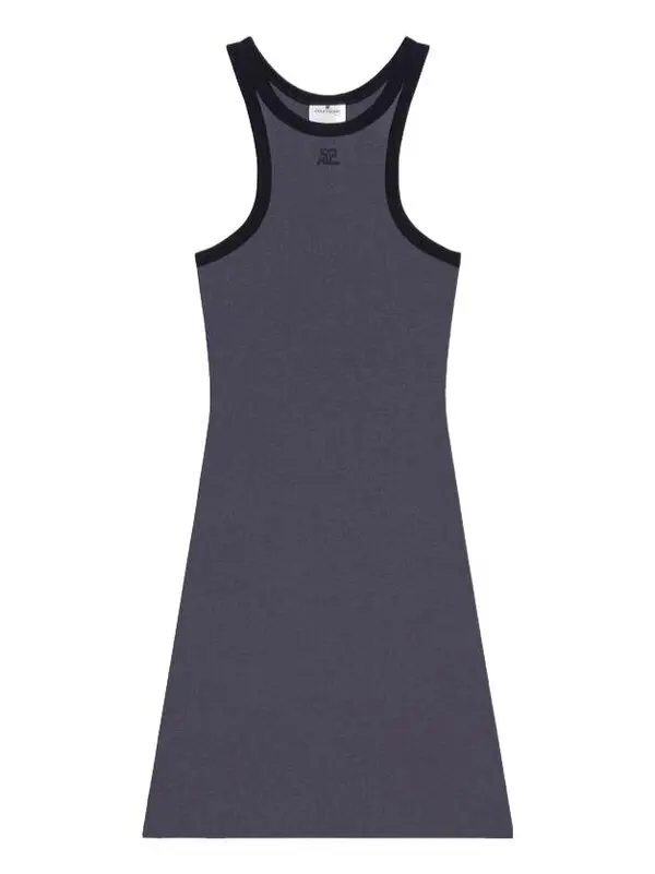 COURREGES Courrèges Racerback Sleeveless Mini Dress - Denim/black