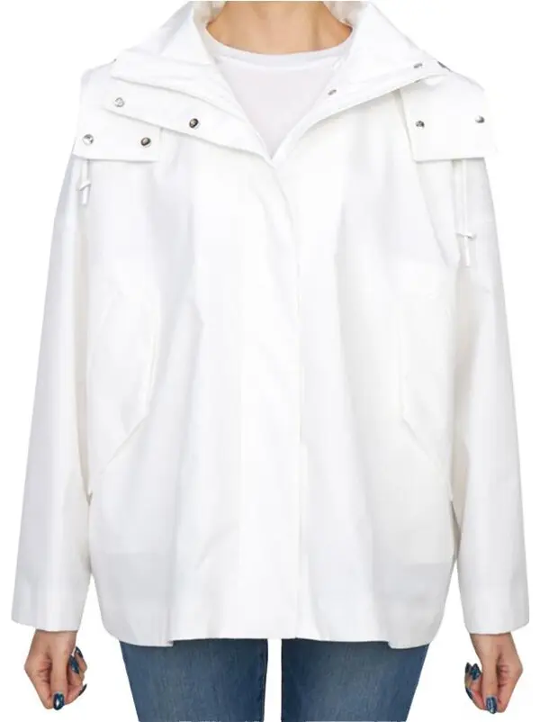 Max Mara Long Sleeve Hooded Casual Jacket - White